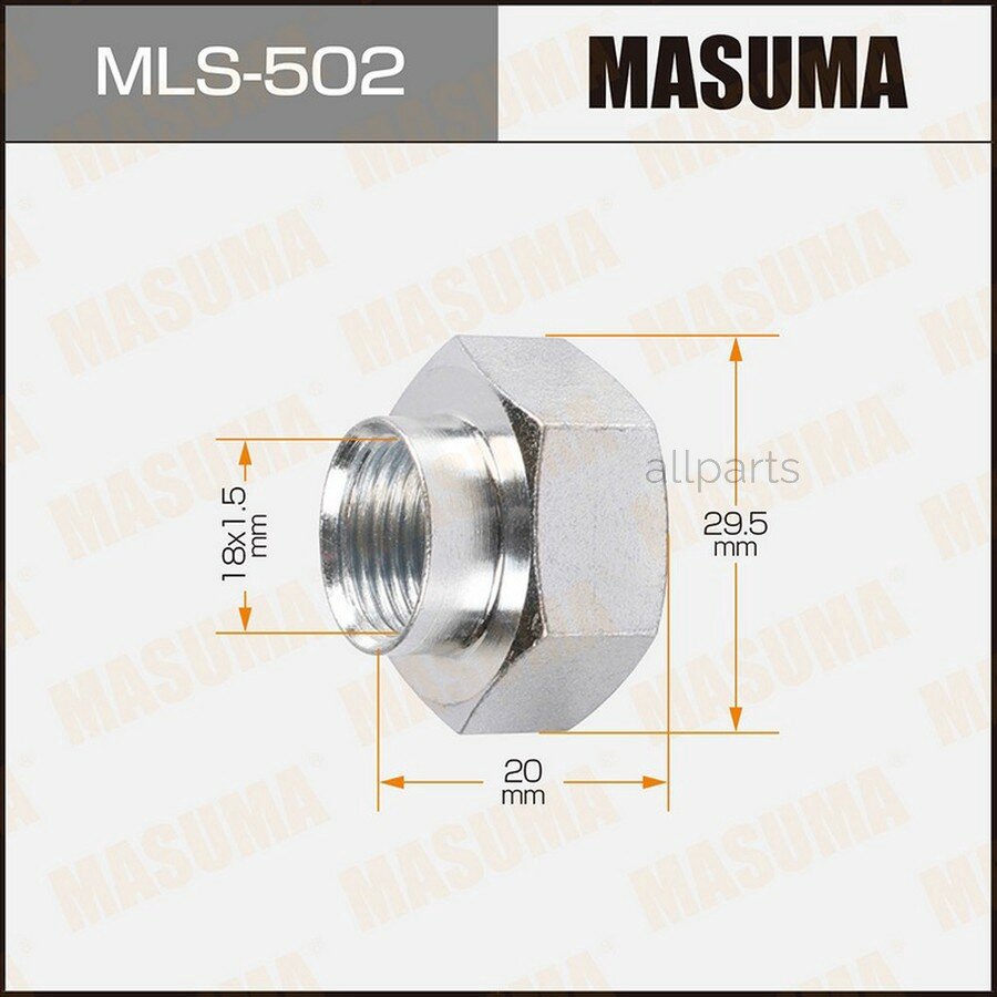 MASUMA MLS-502 Гайка шруса 18x1.5x19
