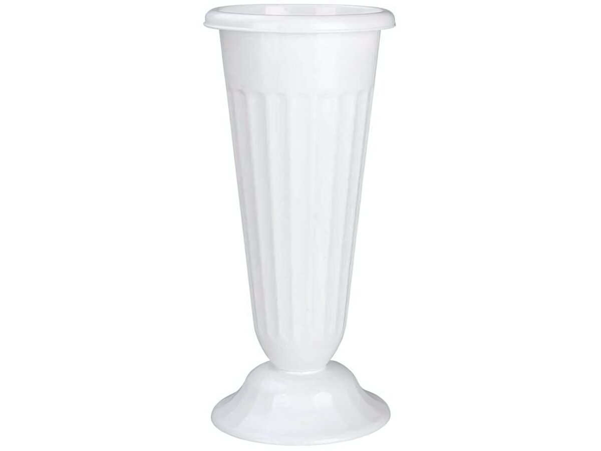 Ваза для цветов 44см, белая пластиковая, стильный декор для дома