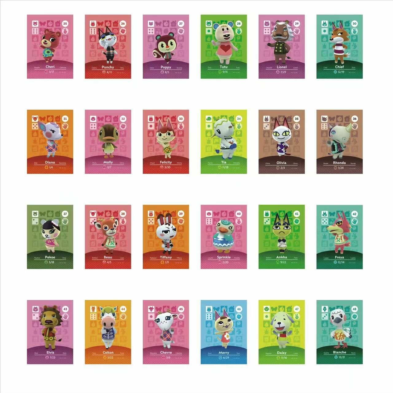 24шт NFC игровые карты тег для ACNH Animal Crossing New Horizons Villager Switch