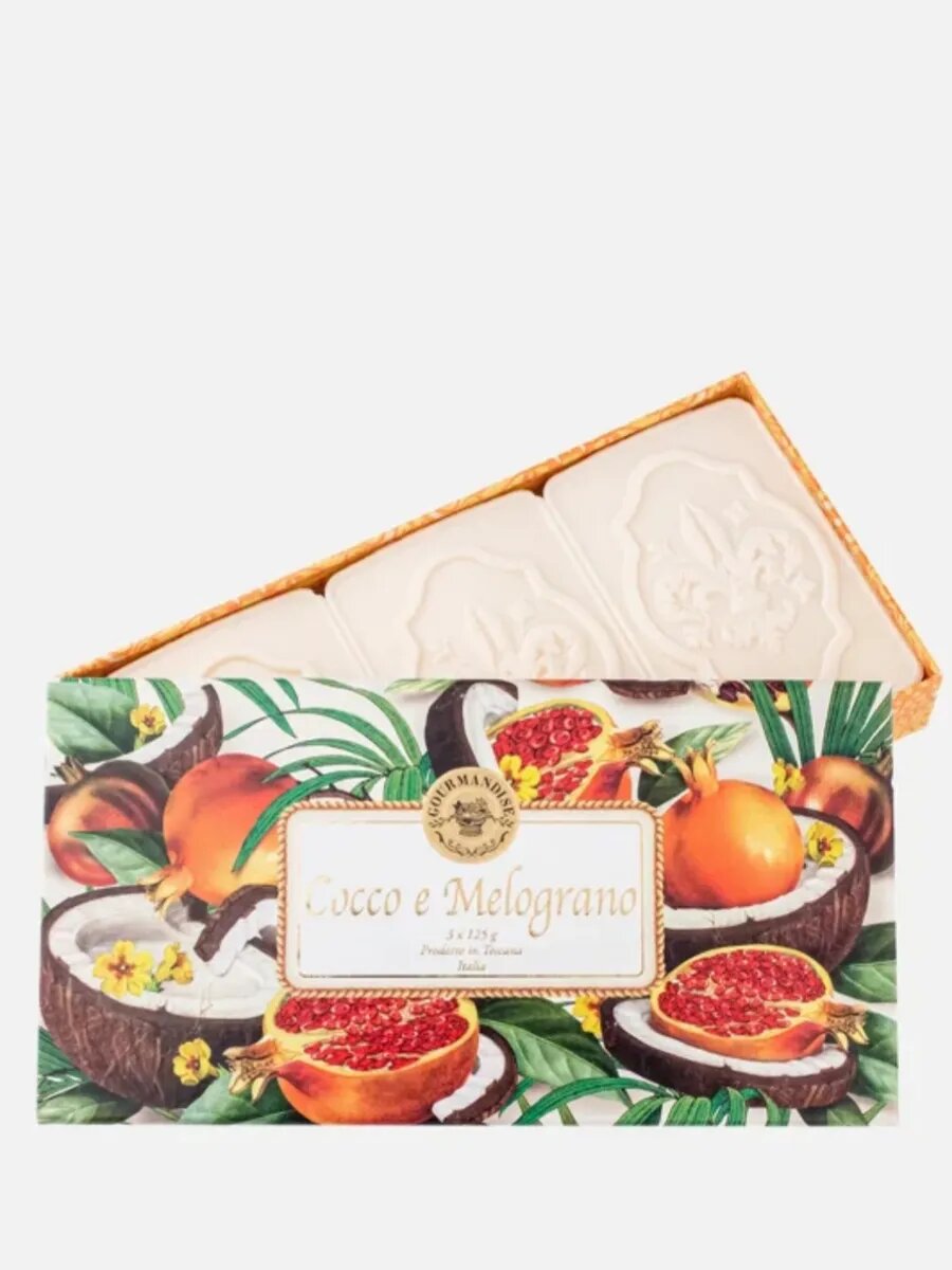 Набор мыла GOURMANDISE savon parfume coco e melograno set, Адвент