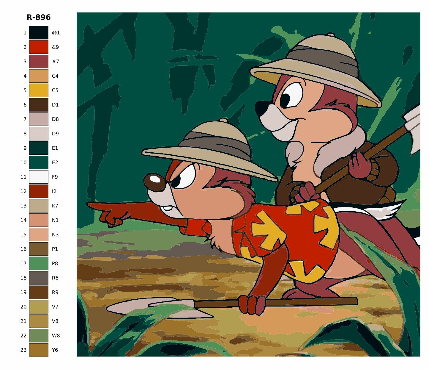 Картина по номерам R896 "Чип и Дэйл" 40x40