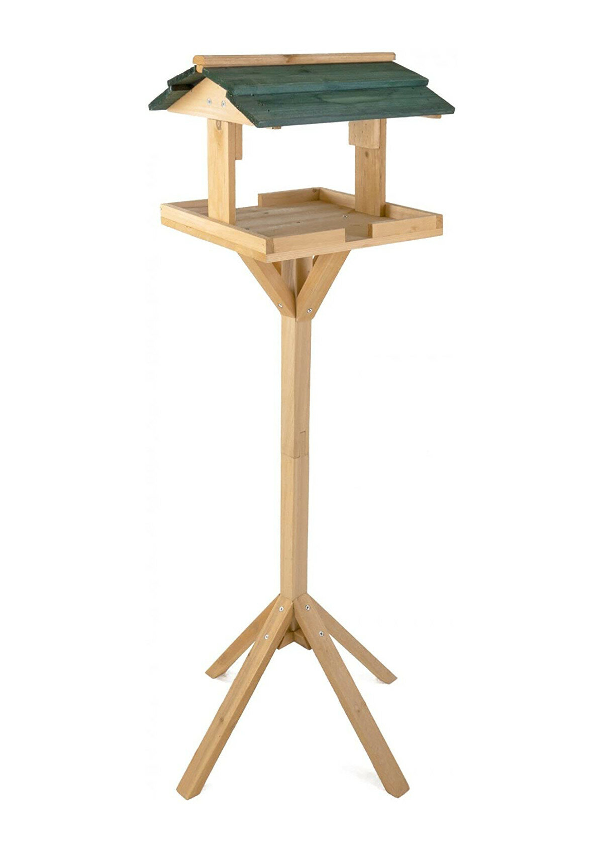 Кормушка для птиц 36х34х26см на стойке h117см дерево, наземная