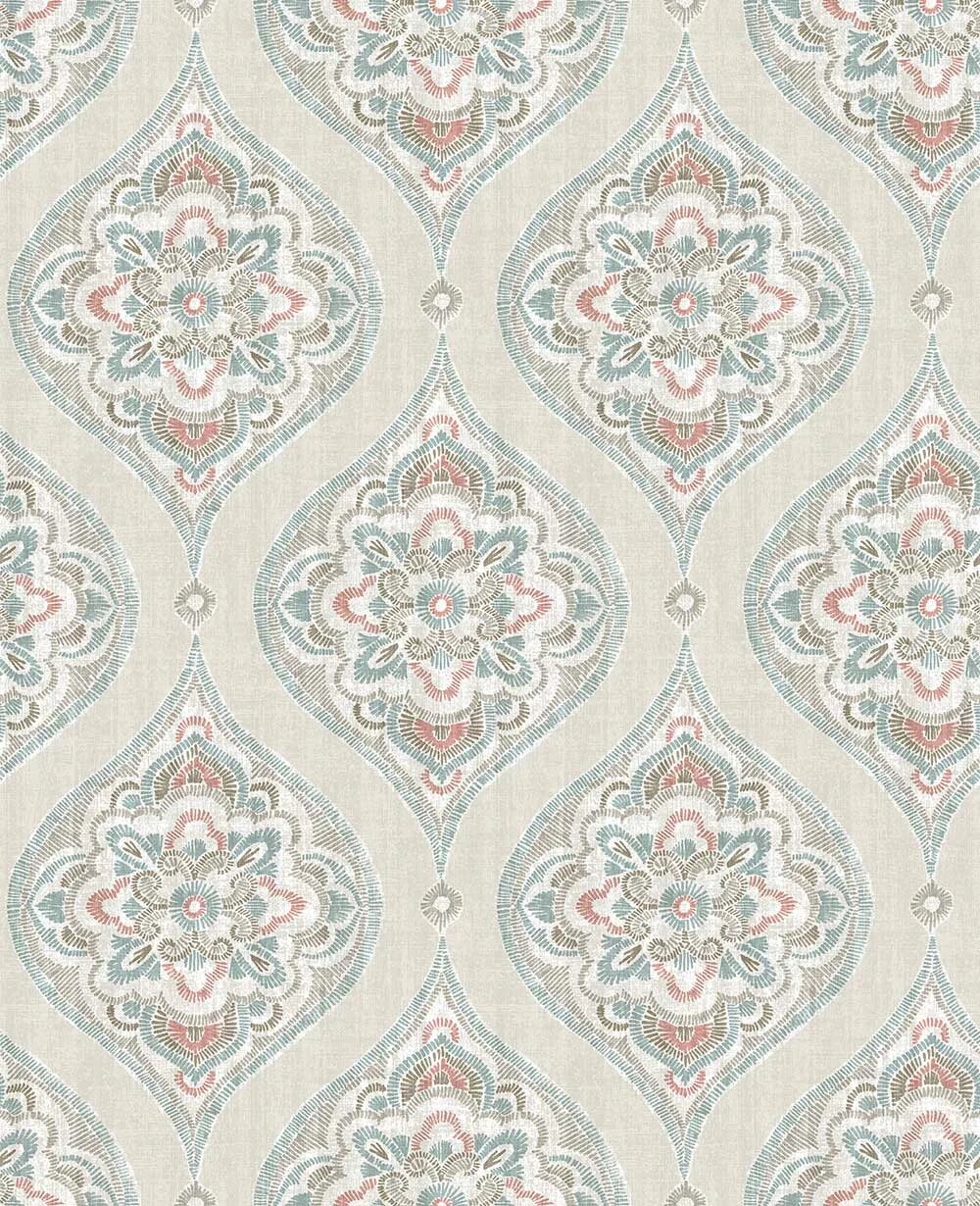Обои Aura Folklore FD25150 (2821-25150); 0,52x10,05 м. , флизелин , зеленый