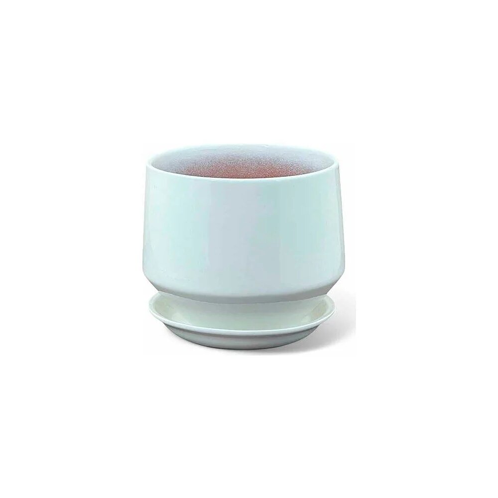 Цветочный горшок Сады Аурики Диана керамика с поддоном, глянец белый, d18 см, h18 см, 3.7 л 0 72939