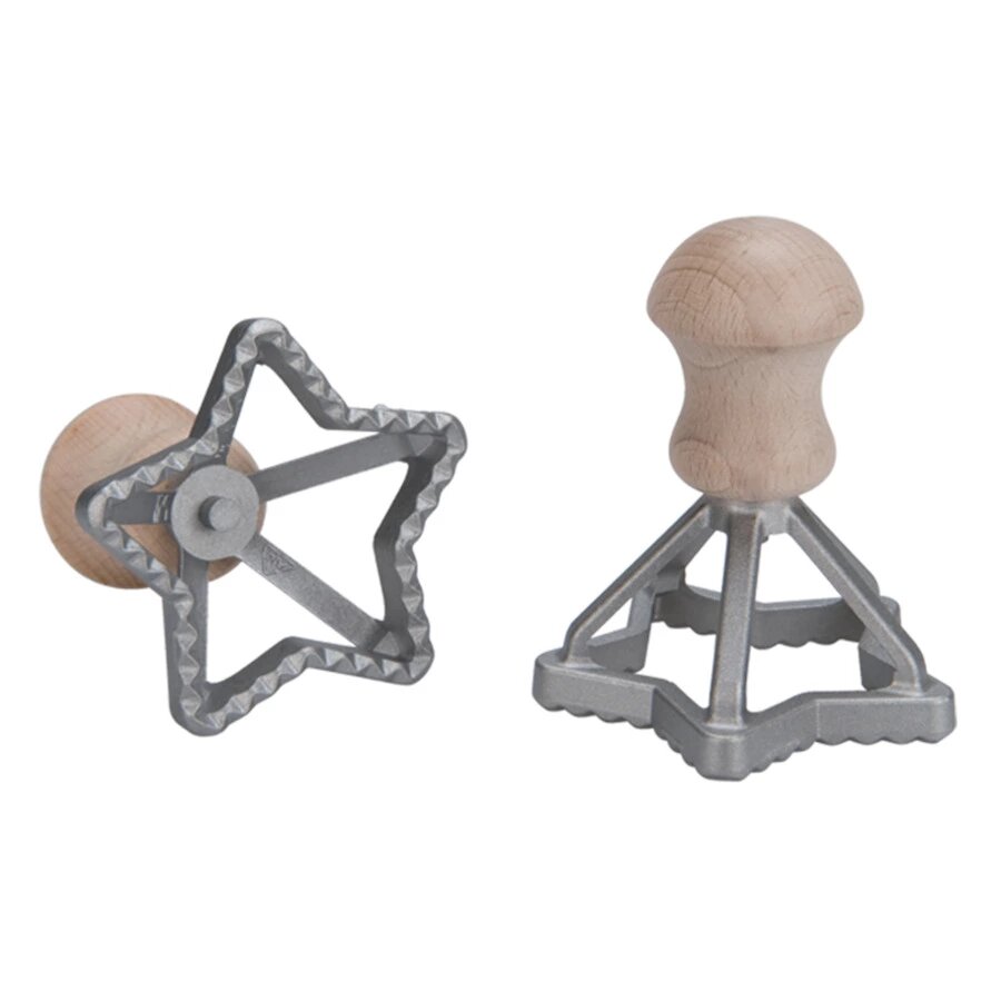 Штамп для равиоли, пельменей и печенья Eppicotispai Звезда 7 см, алюминий, бук