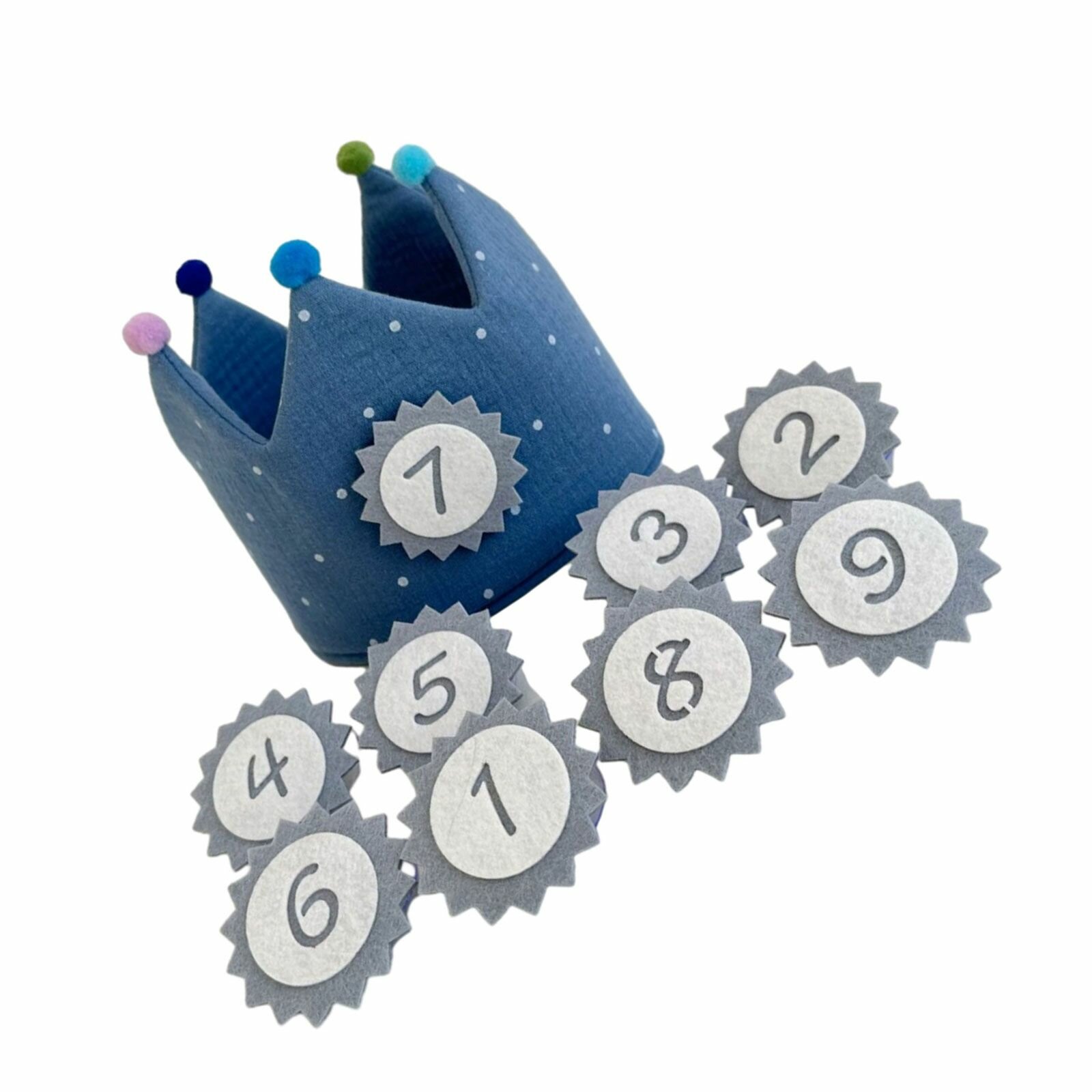 Реквизит для детской фотосъемки хлопковая корона набор с номером украшение на День рождения