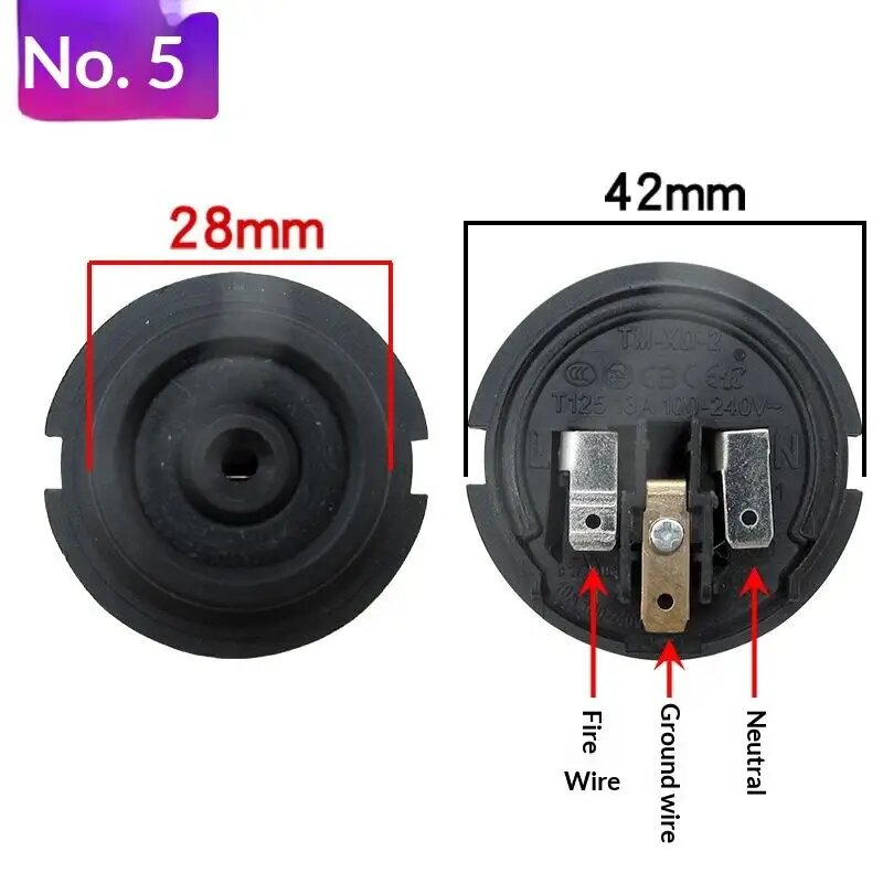 Переключатель термостата для электрочайника черный A4