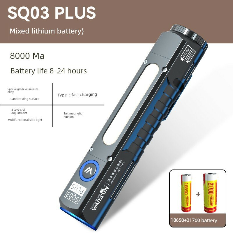Wolfsen SQ03 Gibriddnyy Litievyy Batareya 8000mAh Ultra-Yarkaya Magnitnaya Ruchnaya Fona Dlya Domashnego Emergentsa