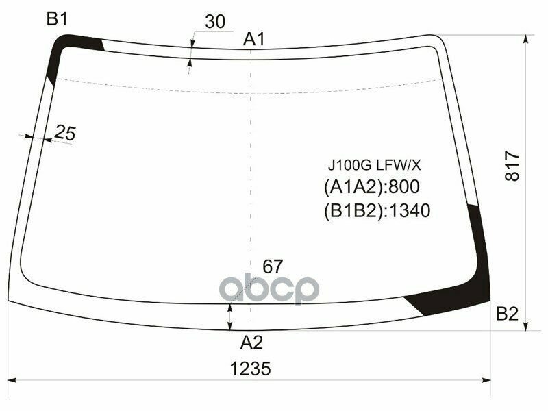 Стекло лобовое Daihatsu Terios 97- / Terios Kid 98-12 XYG арт. J100G LFW/X