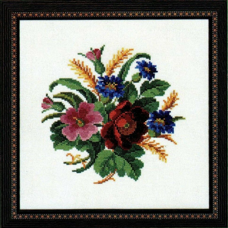 Набор для вышивания Eva Rosenstand #14-195 Cornflower and Poppy - Васильки и маки, Счетный крест, 25 x 25 см