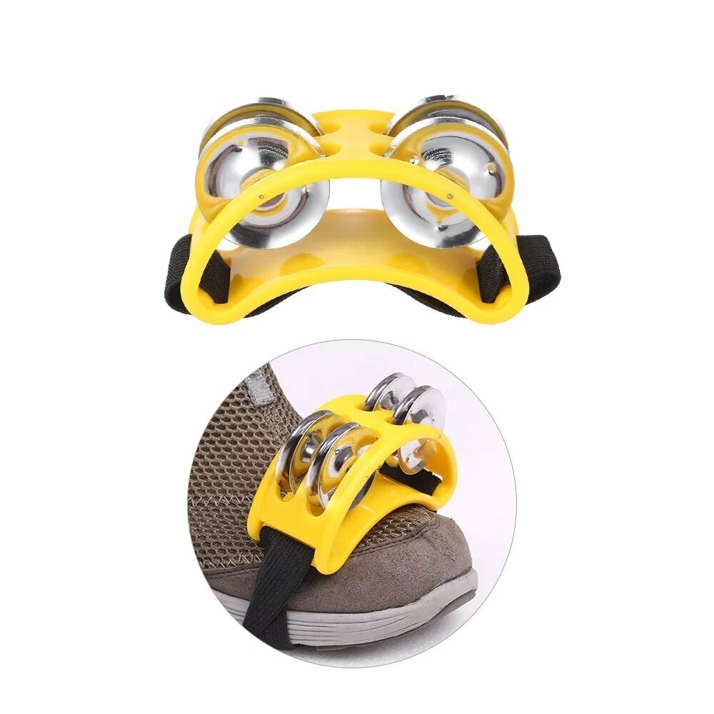 Тамбурин G-5 с креплением на ногу / руку (желтый)