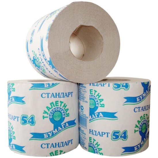 Туалетная бумага Островская серая 38 метров, 1 слой, 24 рулона