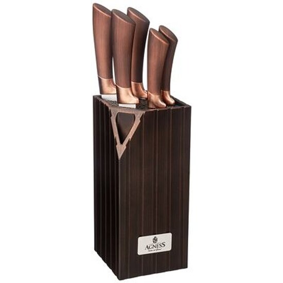 Набор ножей Agness на пластиковой подставке, 6 предметов (911-486)