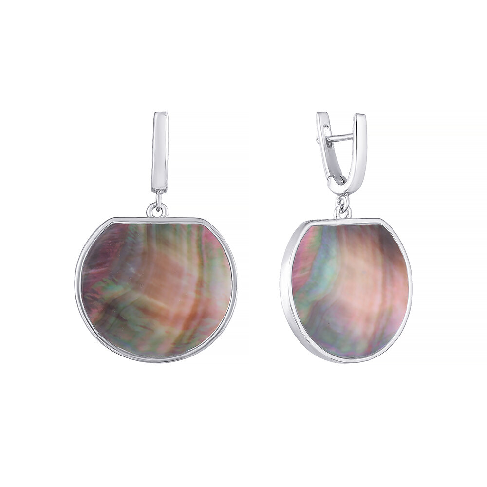 Серьги, серебро, 925 проба, перламутр