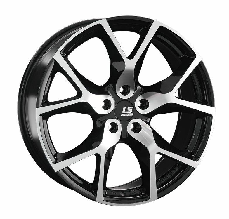 Колесный диск LS Flow Forming LS RC12 20x8.5" PCD5x120 ET45 D72,6 черный глянцевый с полированными лучами