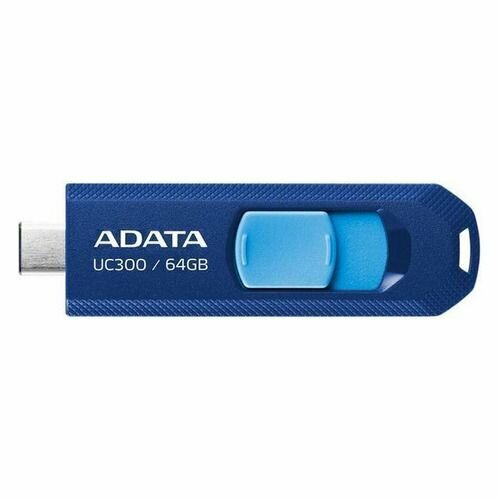 Флешка USB (Type-C) A-Data UC300 64ГБ, USB3.2, синий и голубой [acho-uc300-64g-rnb/bu]