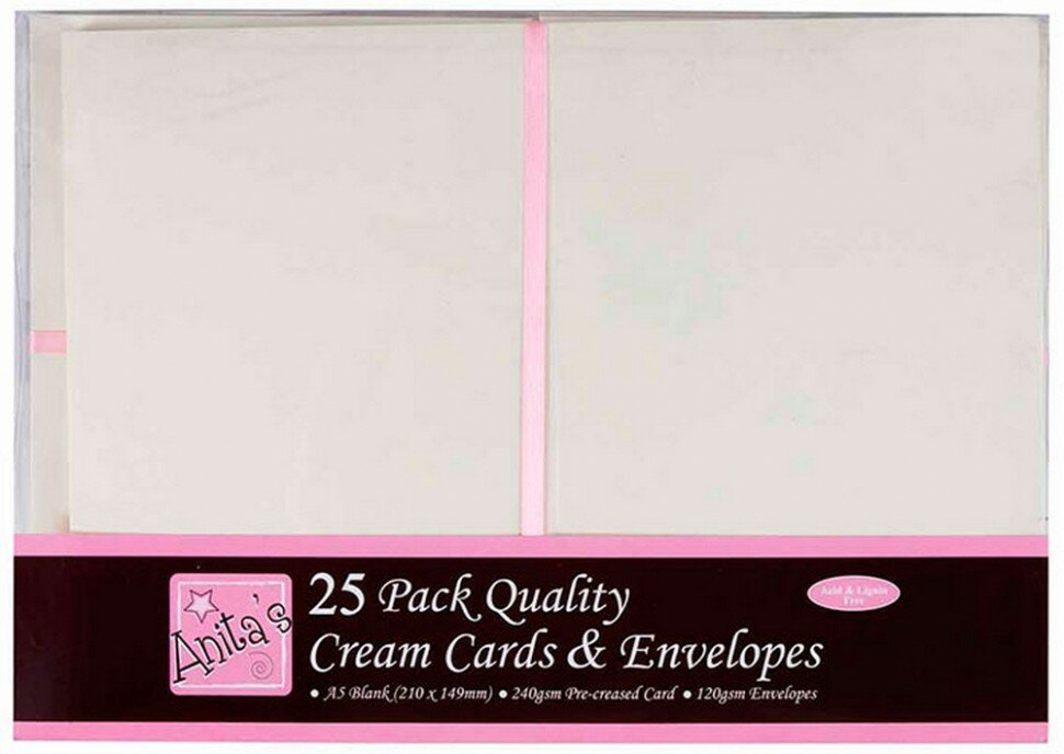 #ANT1514021 Набор заготовок для открыток с конвертами 21 x 14.8 см Docrafts 50 шт