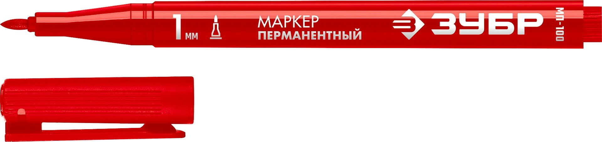 Маркер ЗУБР МП-100 красный, 1мм перманентный (06320-3)