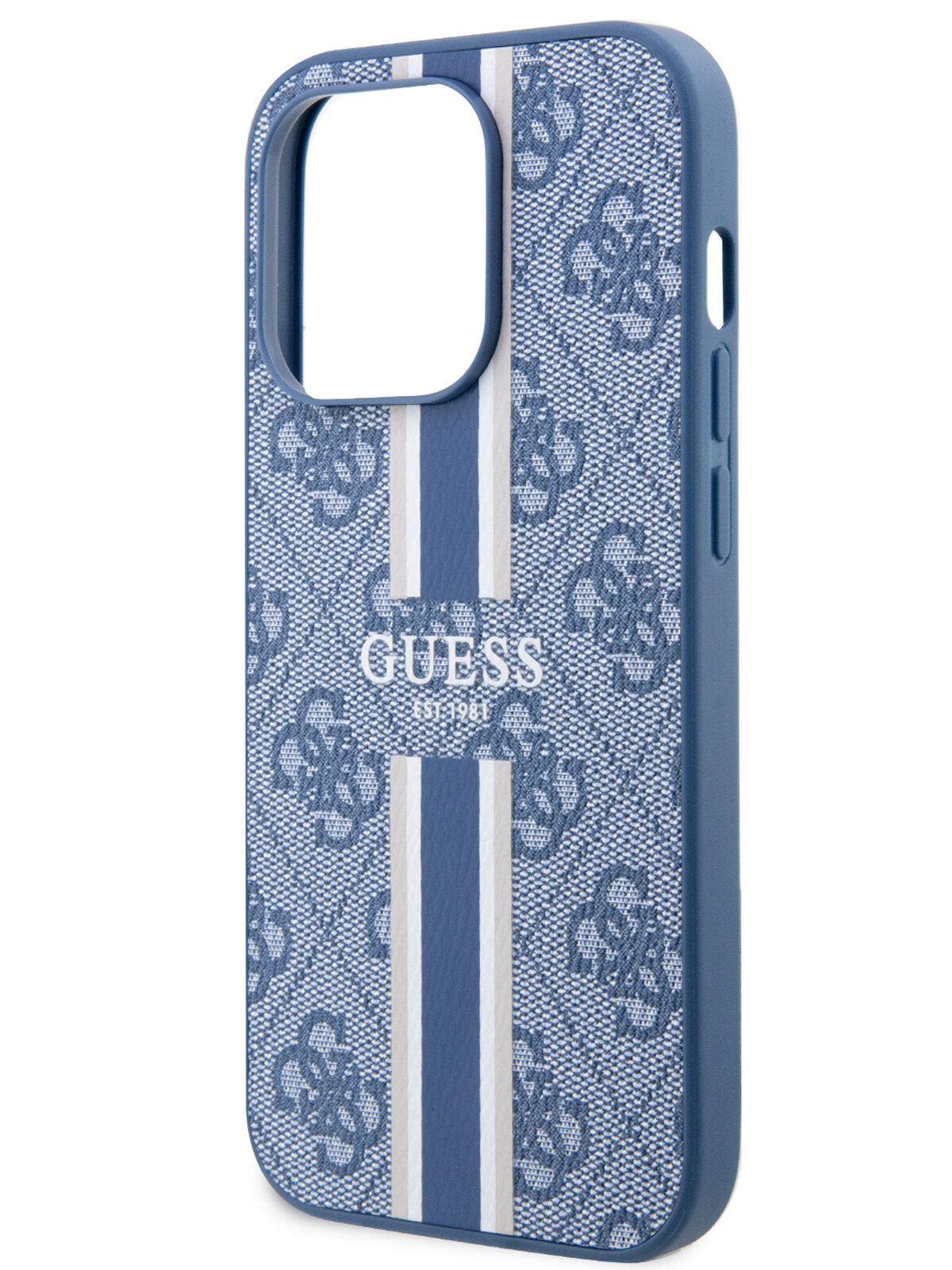 Guess для iPhone 14 Pro Max чехол PU 4G Stripes Hard Blue