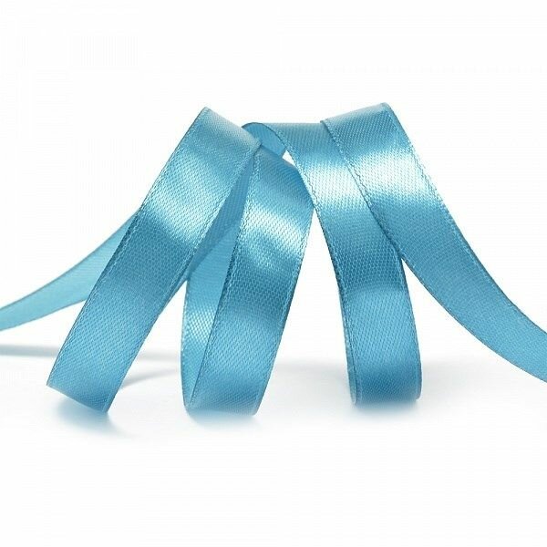 Лента атласная 12мм цв. бирюзовый (32 метра)
