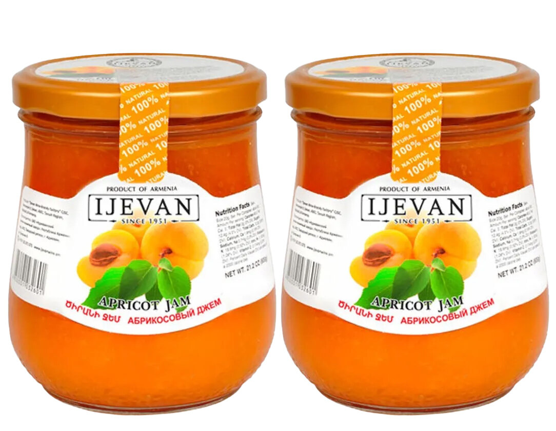 Джем из Абрикоса IJEVAN, 600г х 2шт. Армения Иджеван