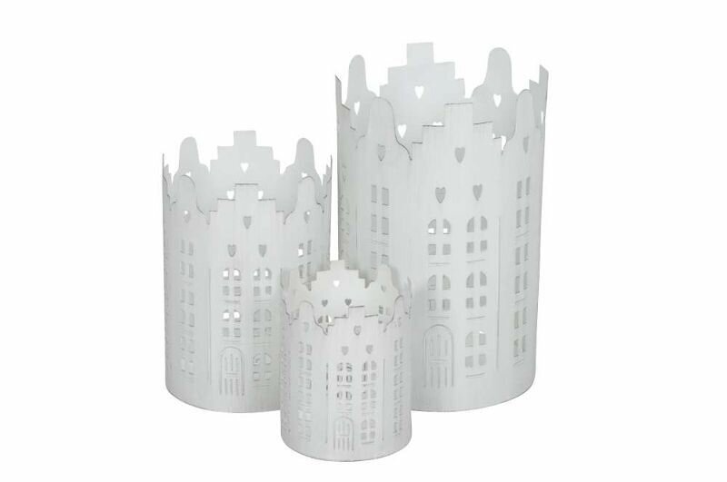 Набор из 3-х подсвечников "Голландские домики" 8х10см/10х15см/13х20см CAMPO Home & Garden