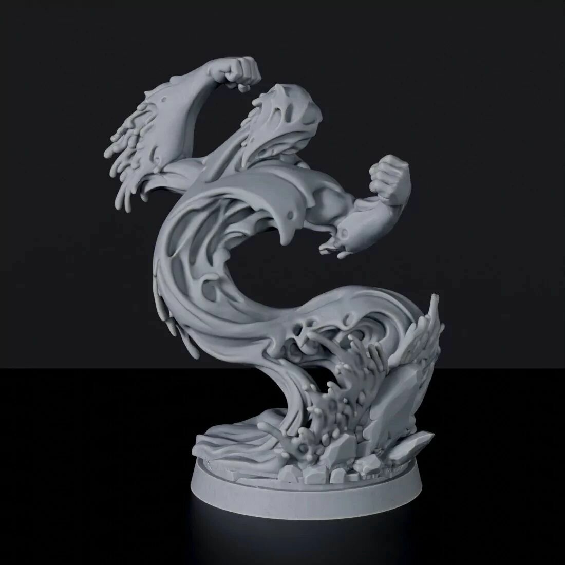 Миниатюра D&D 'Водный элементаль A' масштаб 32 мм (DnD, Dungeons & Dragons, ДнД, Подземелья и Драконы, Pathfinder)