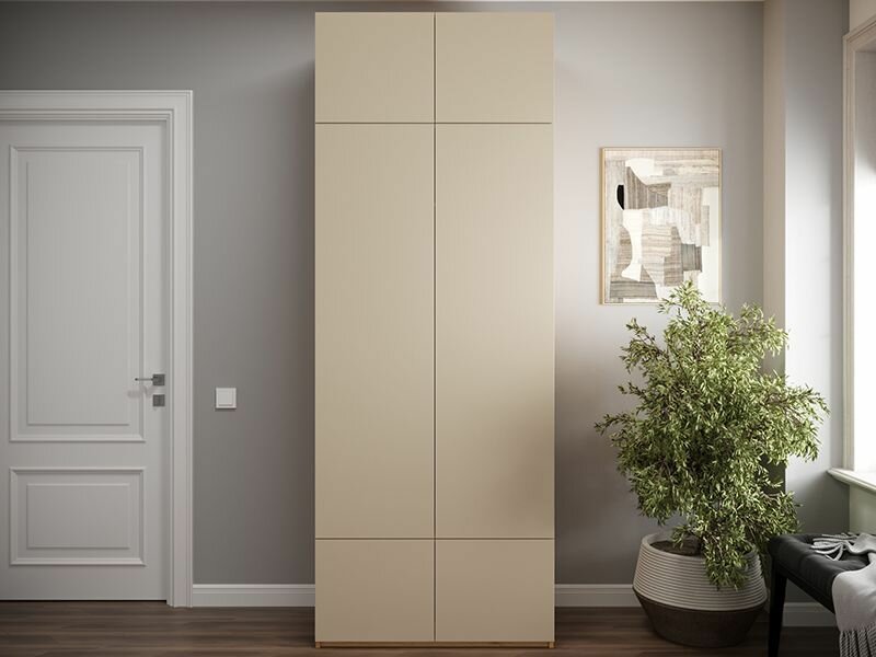 Шкаф распашной для одежды "Дуглас 2" 90х240х50 Дуб крафт золотой / Бромелия