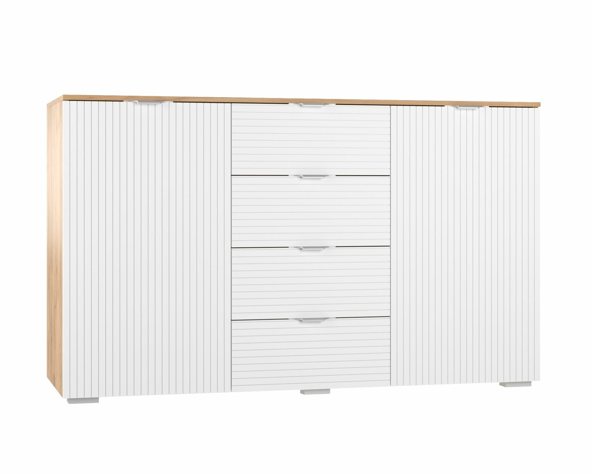 Комод для вещей "Аметист 6" 150х90х50, дуб крафт золотой / лотос