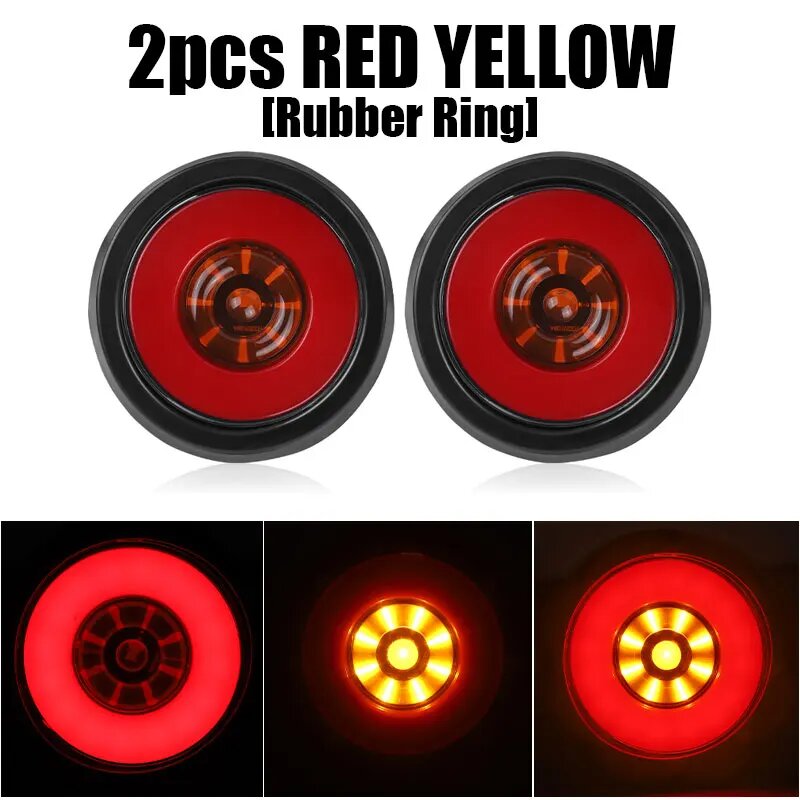 2 шт. LED стоп-сигнал красный/желтый, Rubber Ring
