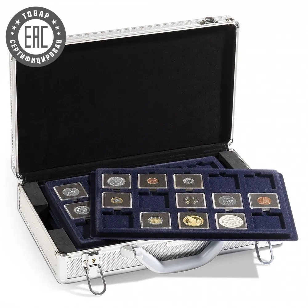 Чемодан KO3/Q50 на 90 монет в капсулах Quadrum, с планшетами. Leuchtturm, #343225