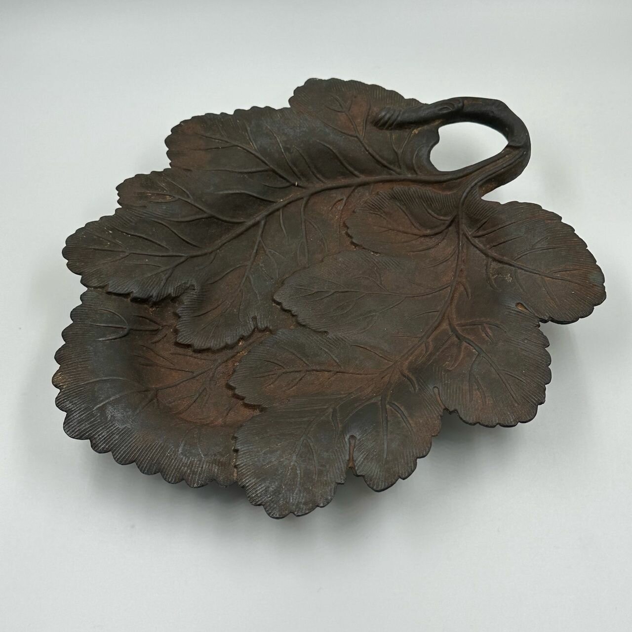 Тарелка-Визитница "Арбузные Листья" Размер 23,5х20,5 см Чугун Куса! Царская Россия Редкая!