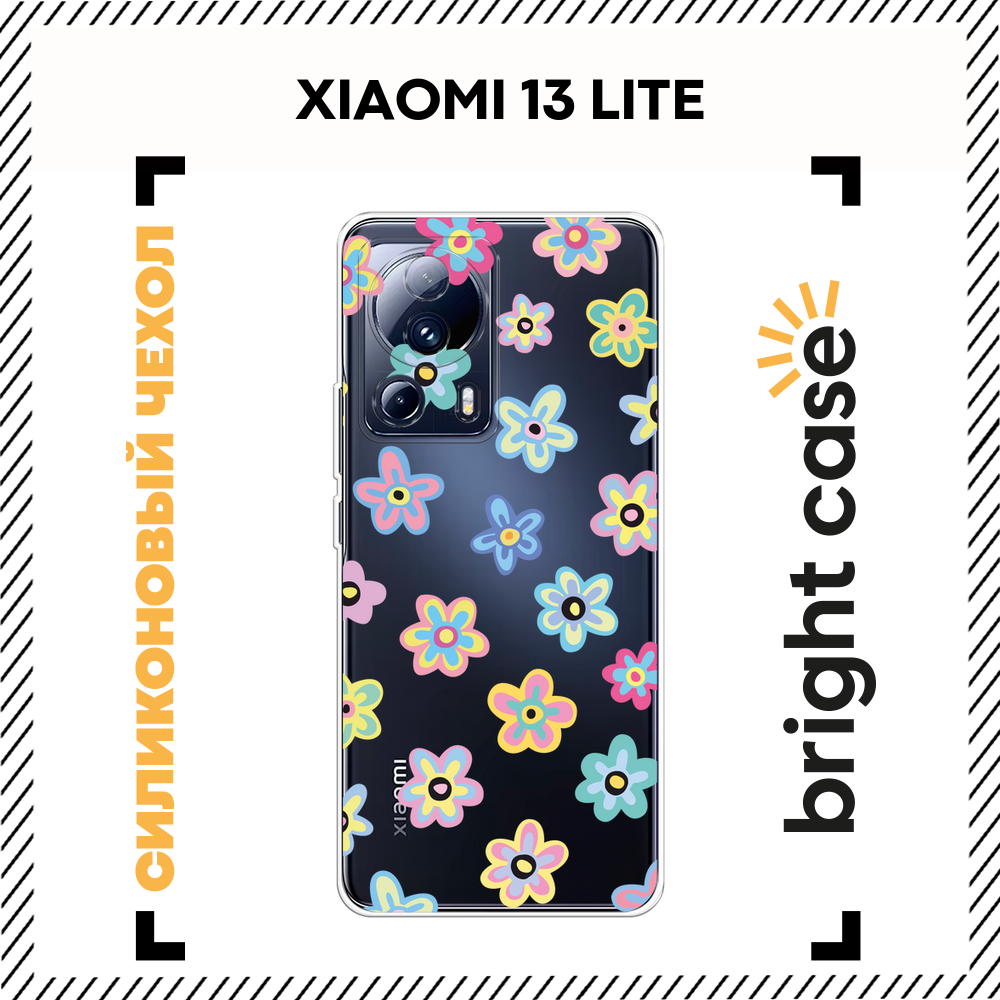 Чехол на Xiaomi 13 Lite / Сяоми 13 Лайт с принтом Летние цветочки, прозрачный