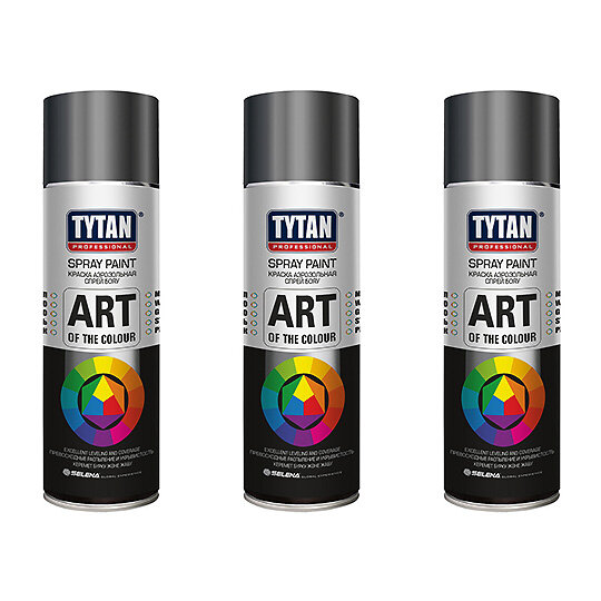 Краска аэрозольная Tytan Professional Art Of The Colour серая глянцевая RAL 7015 400 мл (3 шт.)