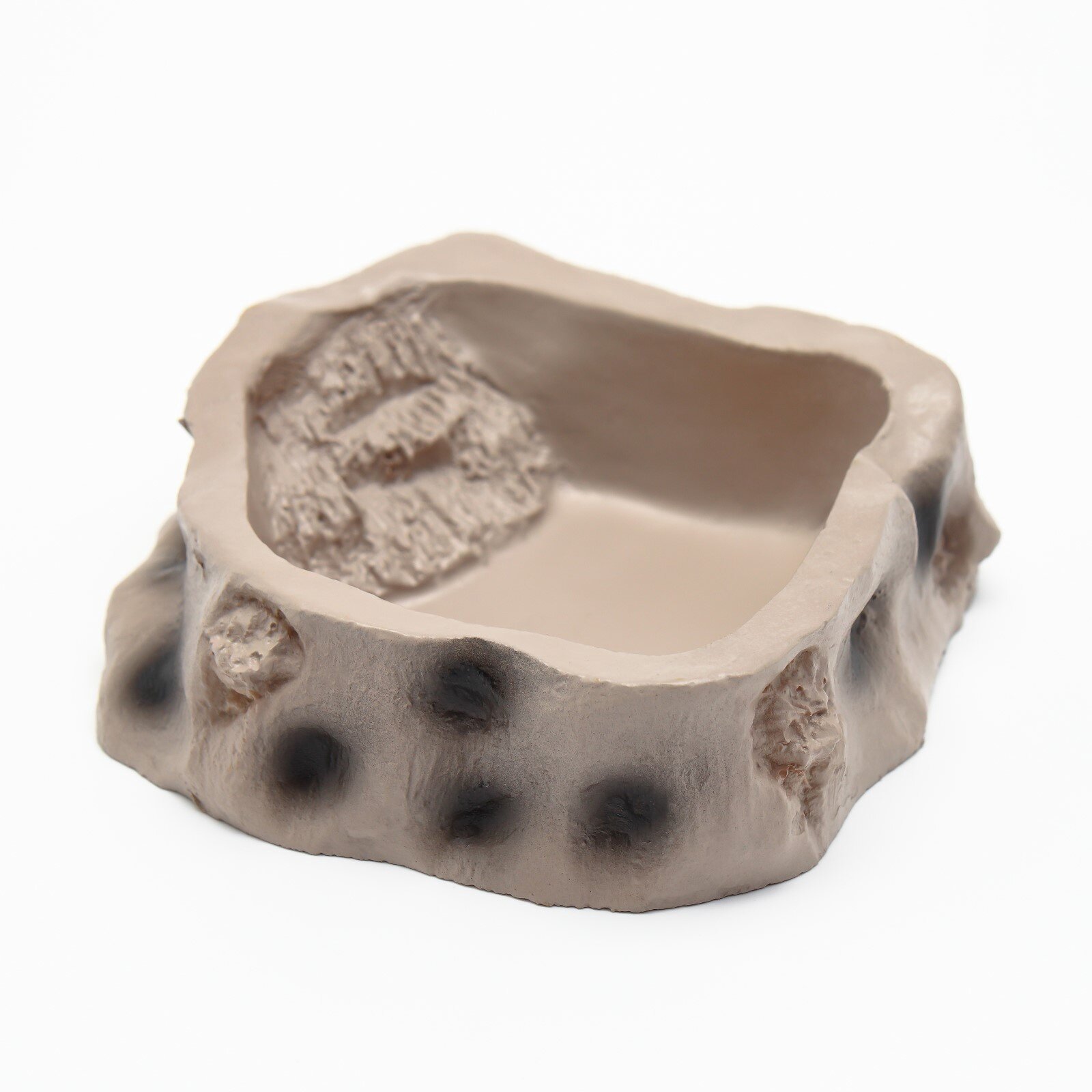 Кормушка-поилка Nomoy Pet, для террариумов, полистоун, бежевая, 8,2 х 8 х 2,5 см, 1 шт