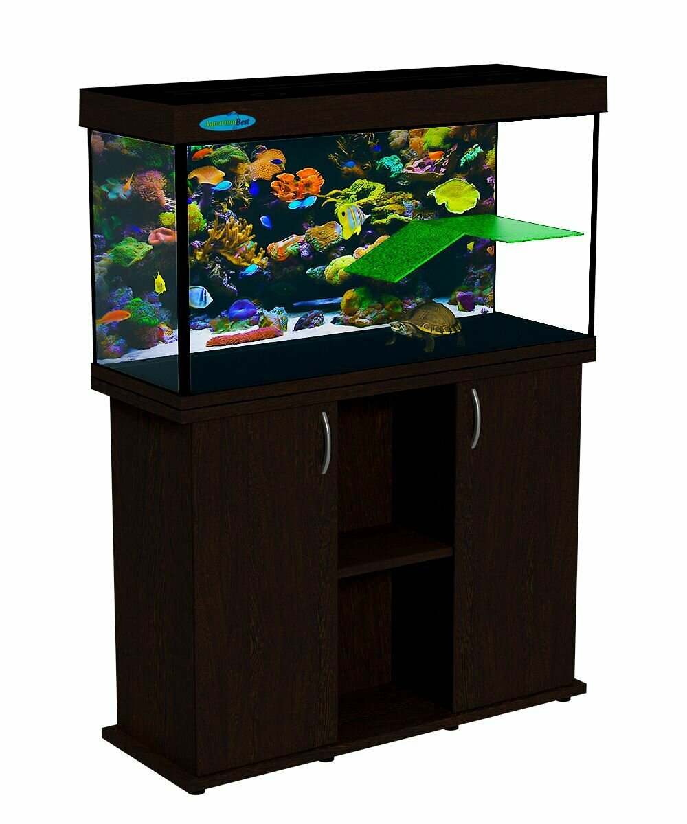 Аквариум 300 литров для красноухой черепахи АквариумБест террариум с тумбой, Венге (101х51х66 см)