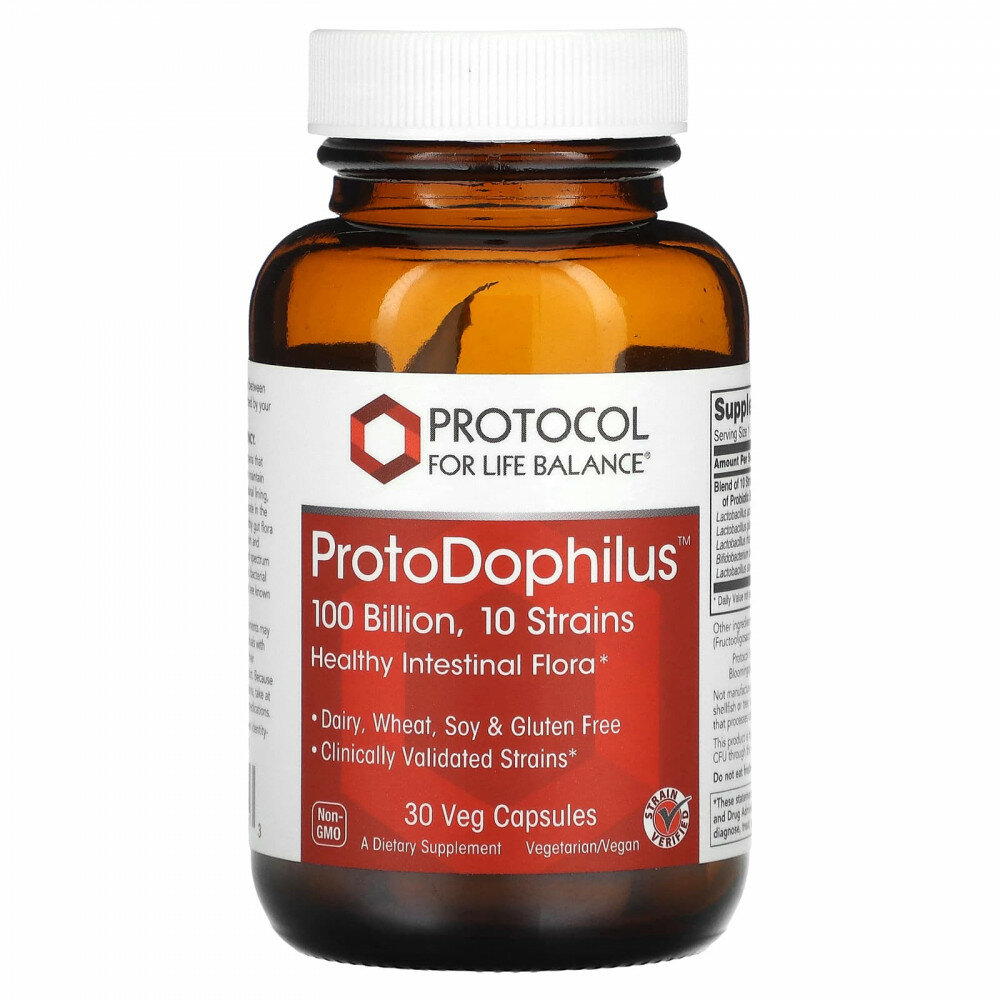 Protocol for Life Balance, ProtoDophilus™, 100 млрд, 30 растительных капсул