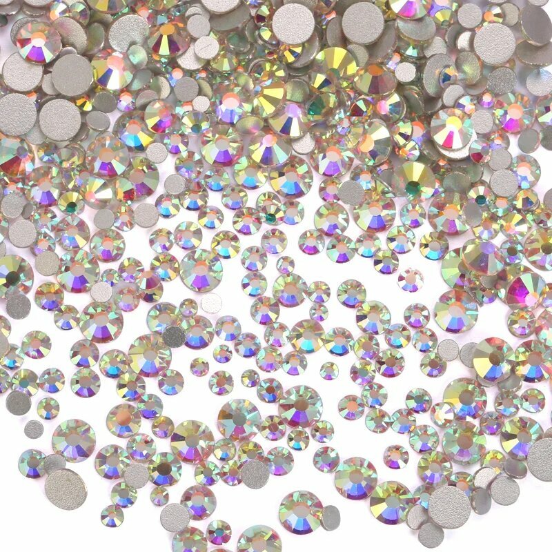 Стразы QIAO хрустальные разноцветные без горячей фиксации 1440 шт Crystal AB