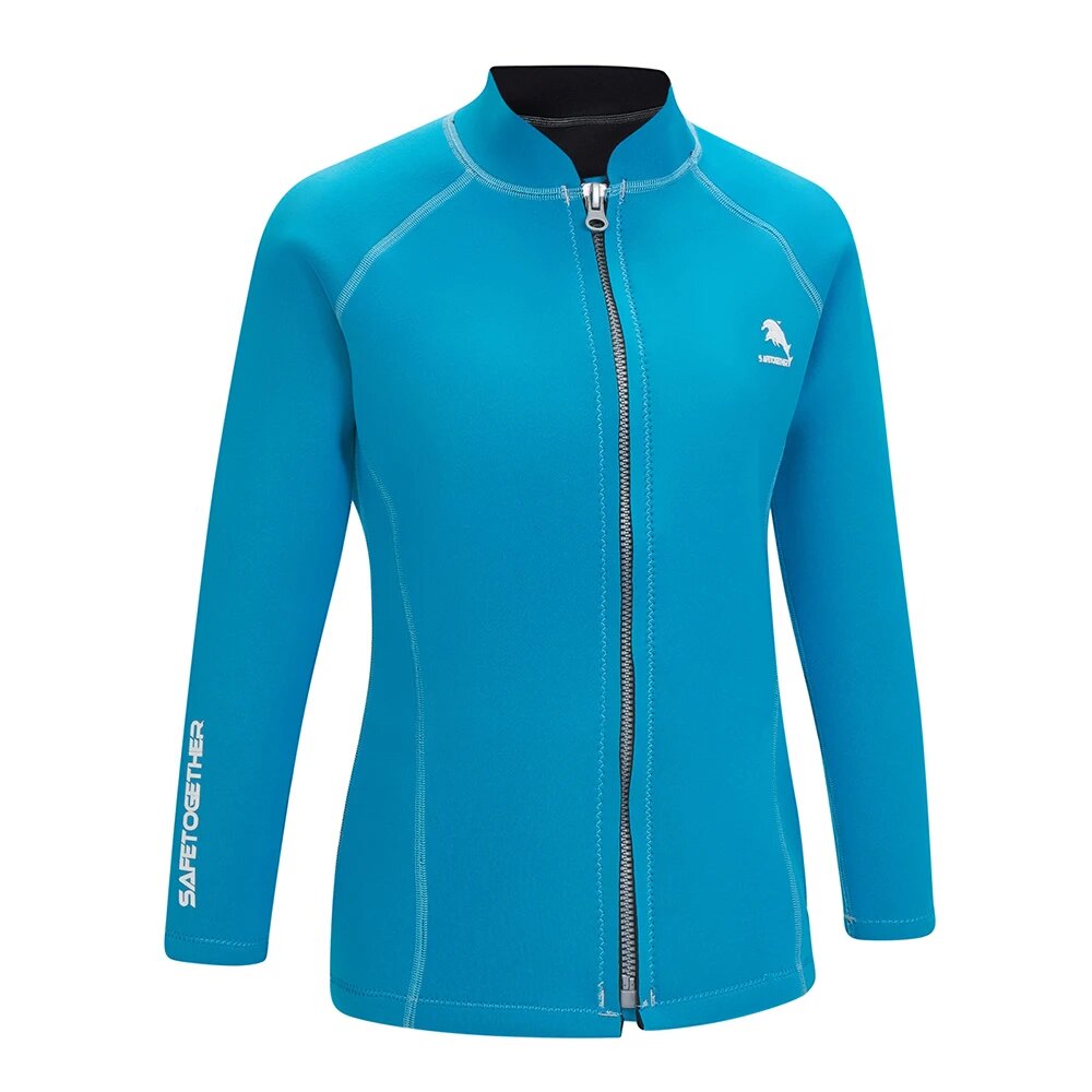 Женский неопреновый гидрокостюм 2мм синий Голубой, XL, Blue