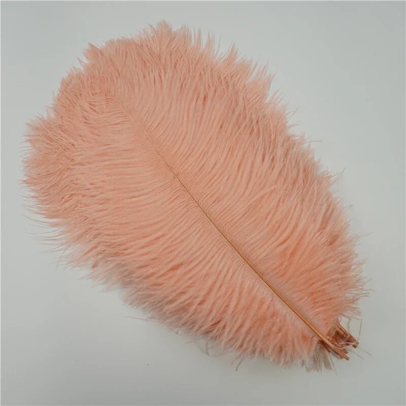 Цветные страусиные перья FlyReal для рукоделия Розовый, 15-20cm 6-8inch, Shell pink