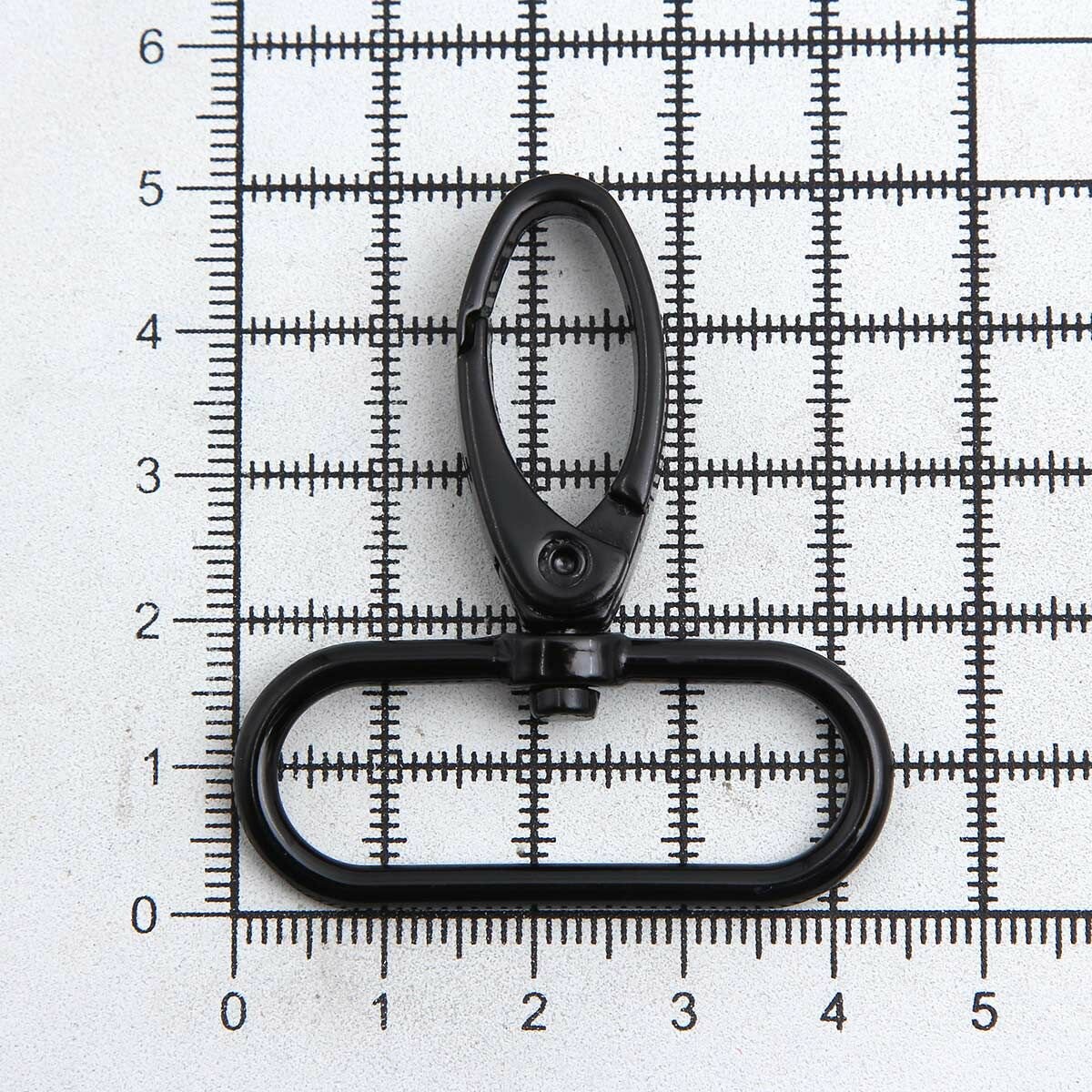 Карабин поворотный с рамкой 38мм (44*49мм) металл (черный лак)