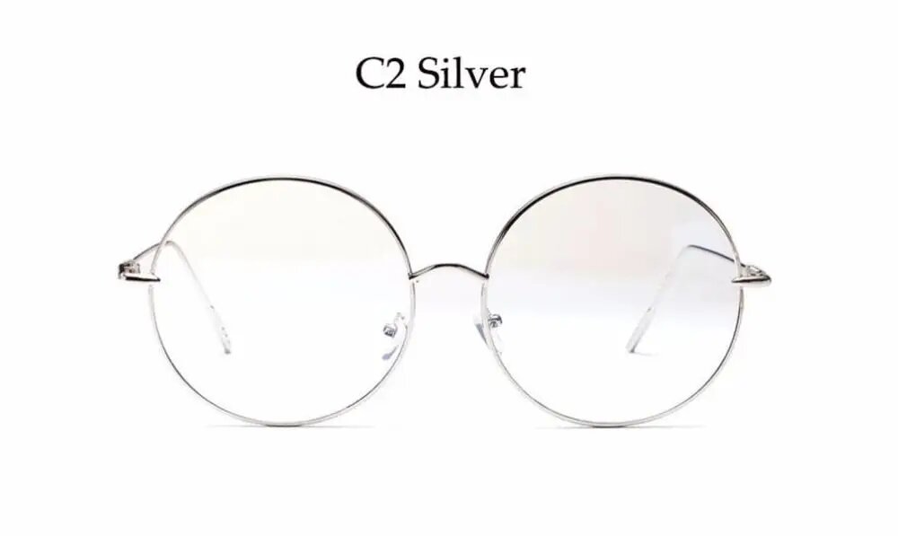 Круглые очки C2 silver clear