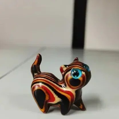 Деревянный котенок, фигурка Colored