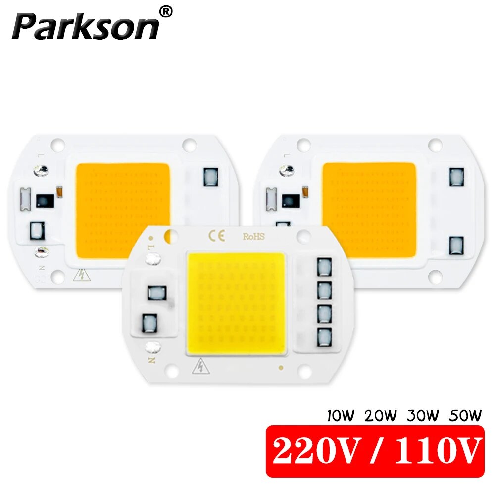 Светодиодный чип PARSON COB Chip LED Lamp 10Вт 20Вт 30Вт 50Вт 220В 110В Холодный белый, 220 В, 20W