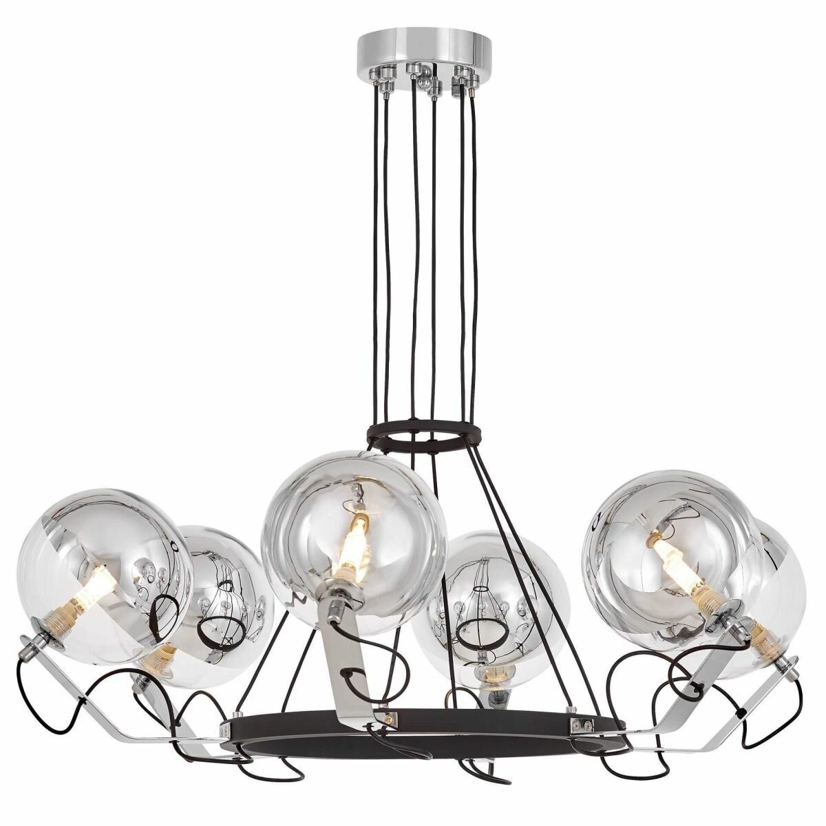 Подвесная люстра Lumina Deco LDP 9110-6 BK+CHR