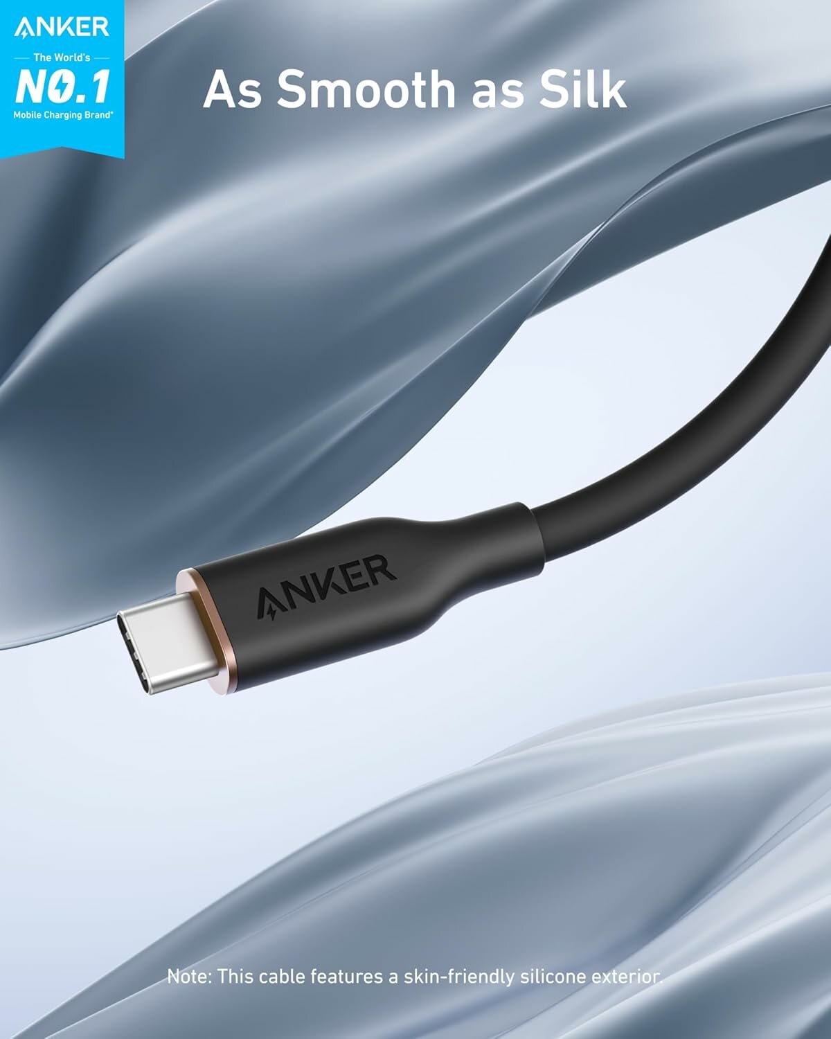 Кабель для зарядки Anker PowerLine III Flow USB-C to USB-C 1.8м. PD 240W - Black