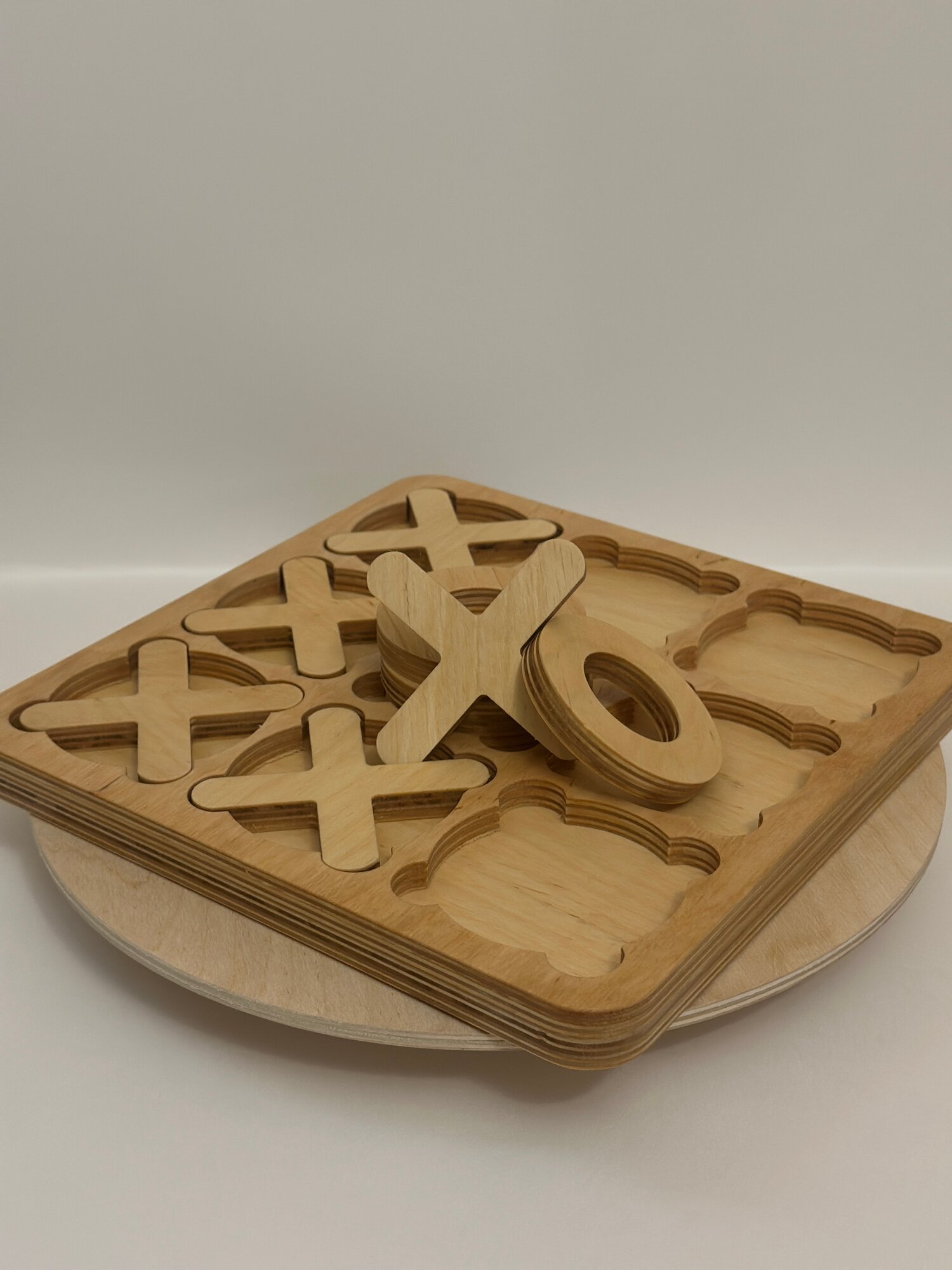 Игра настольная "Крестики-Нолики", логическая, от 7 до 9 лет, дерево, бежевая