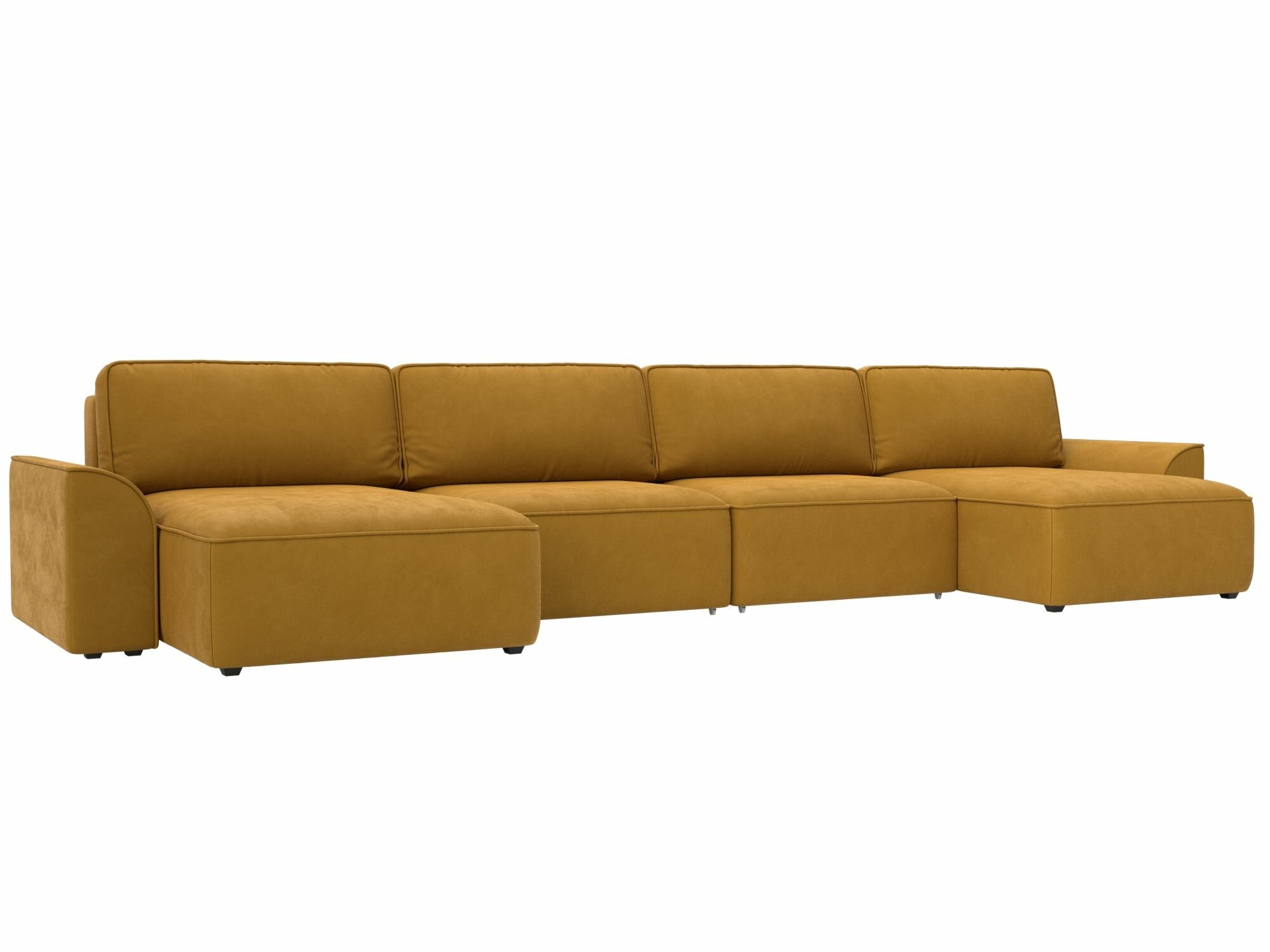 Диван п-образный Amber лонг, Еврокнижка, 442x160x90, желтый