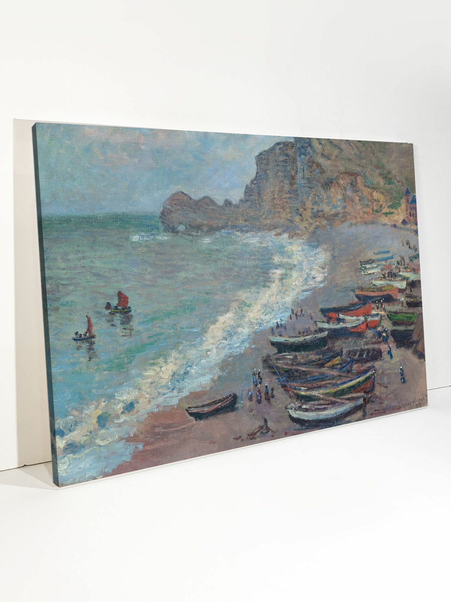 Картина Клод Моне Пляж в Этрета на холсте 70х55см