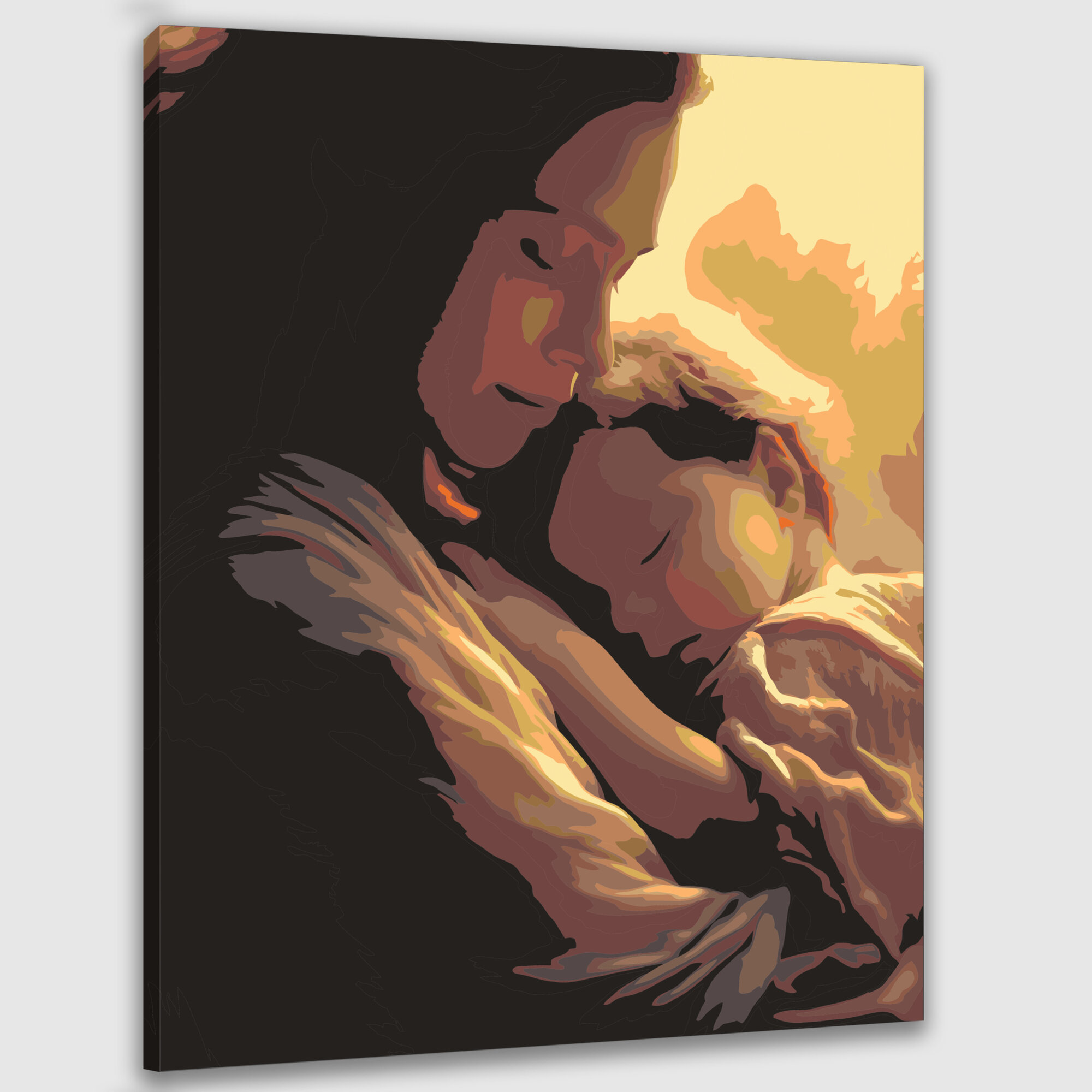 Картина по номерам 40x50 см, мать, ребенок, любовь, радость, нежность, свет, новорожденный, руки, лица, тепло